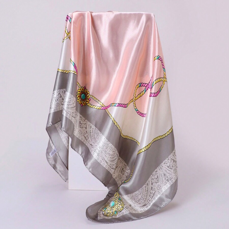 1 Peça 90x90cm Hijab, Lenço De Seda Para Todas As Estações, Lenço ...