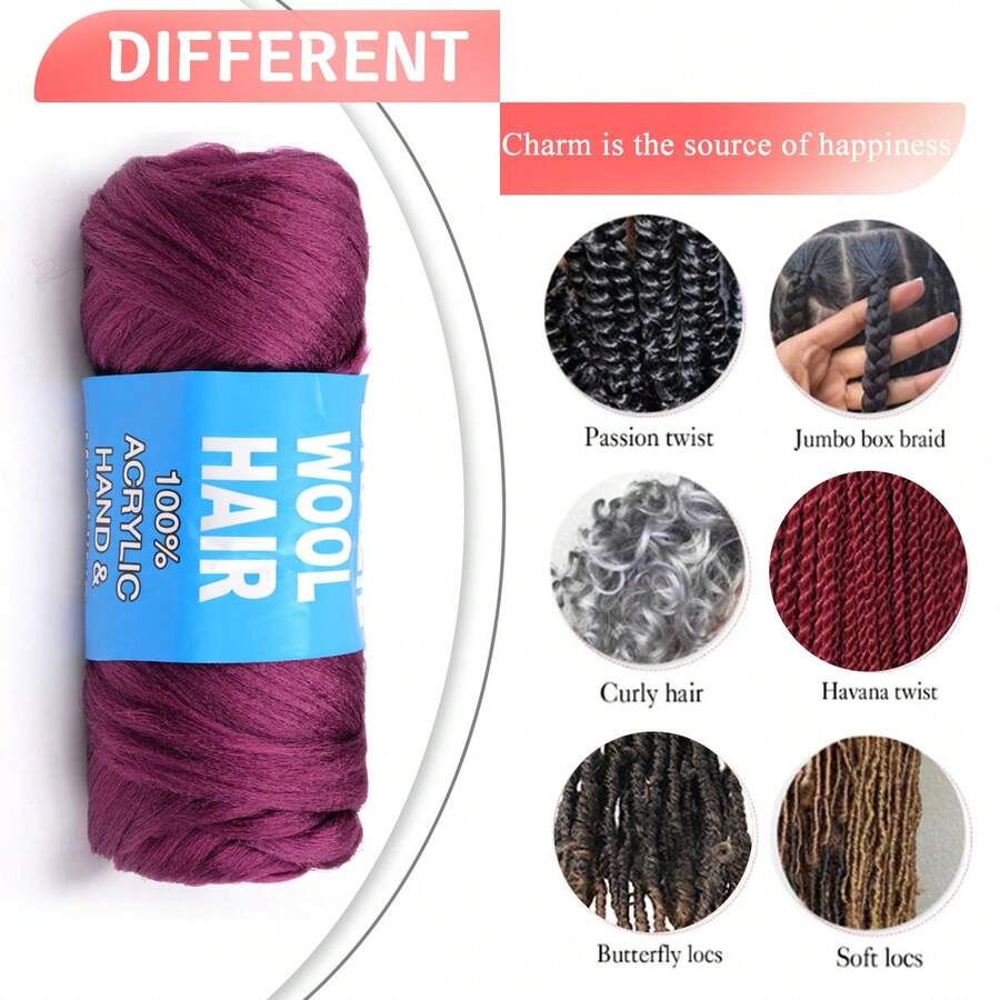 Wool Hair Yarn For Braids 100% Wool Hair Acrylic Yarn For African ...
