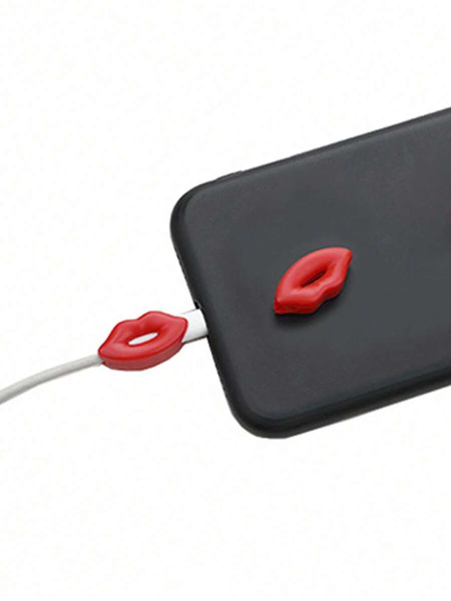 Universal Usb Charger/ Data Cable Protector Set, Including Lip And Cute ...