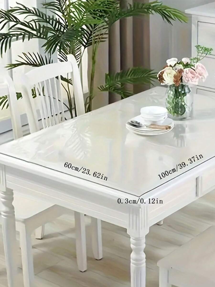 1pc Plastic Tablecloth Durable Office Desk Home Table Protector Clear ...