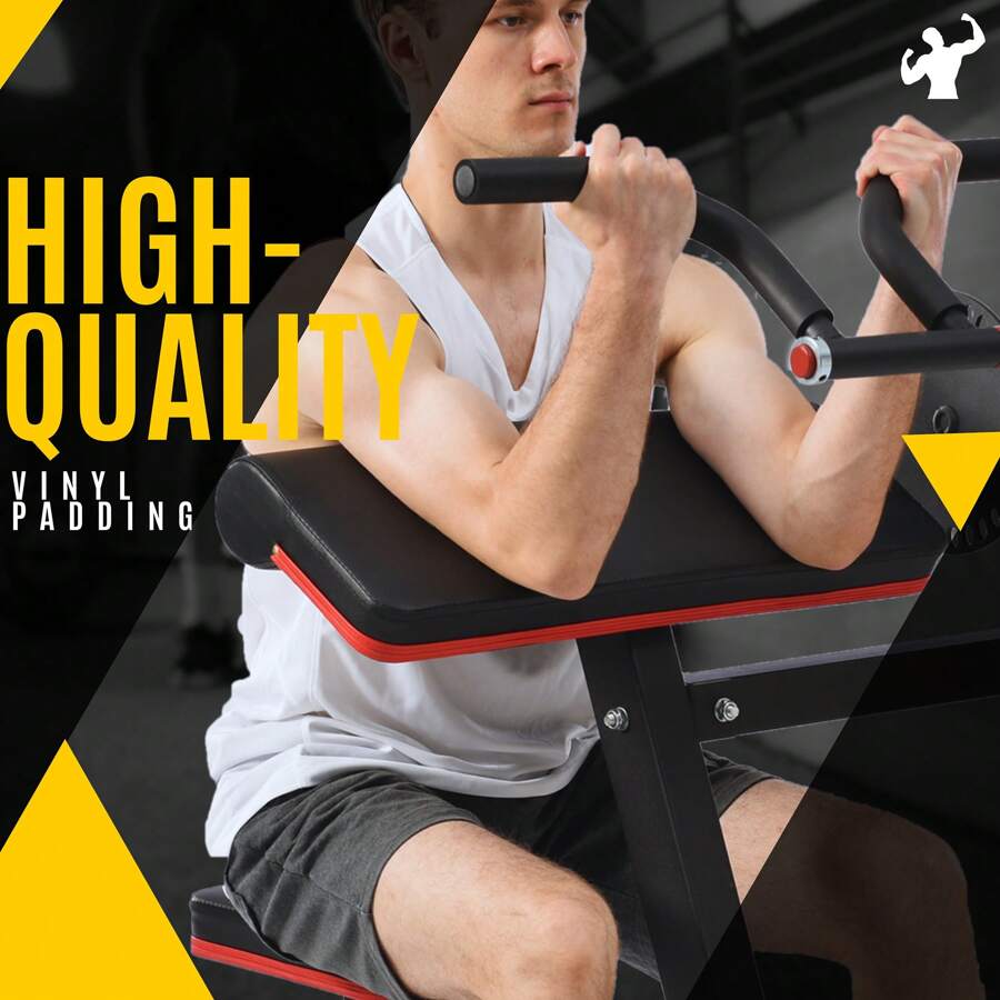 Merax Bicep Tricep Curl Machine With Adjustable Seat, Bicep Curls And Tricep Extension Machine ...