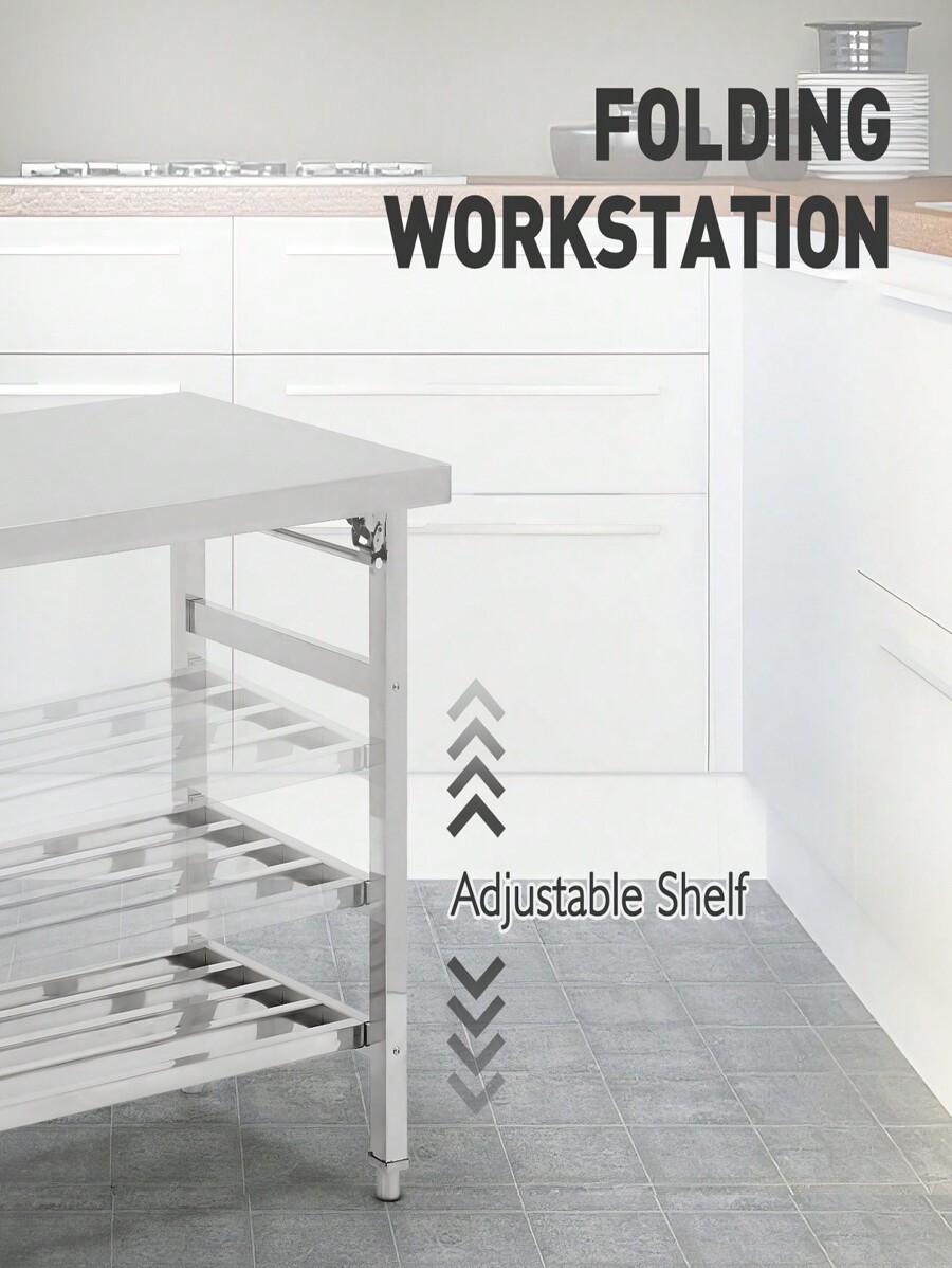 24 X 60 Inch Stainless Steel Folding Table For Prep & Work, NSF ...