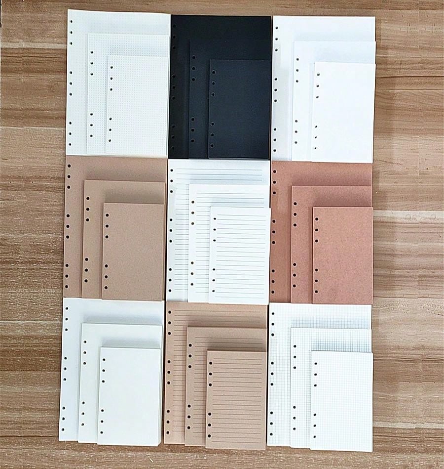 1pc 80 Sheets/160 Pages Refillable Loose Leaf Paper (Grid/Square), 100g Thick Linen Paper Sheets ...