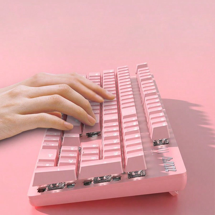 AJAZZ Ajazz Ak687 Mechanical Keyboard, Wired, Sakura Pink, 104 Keys ...