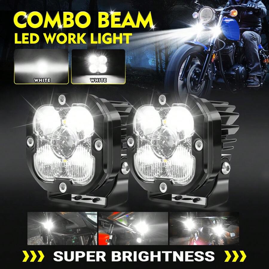 3inch 80W LED Pods Cube With Amber White Covers 60000LM Yellow Fog ...