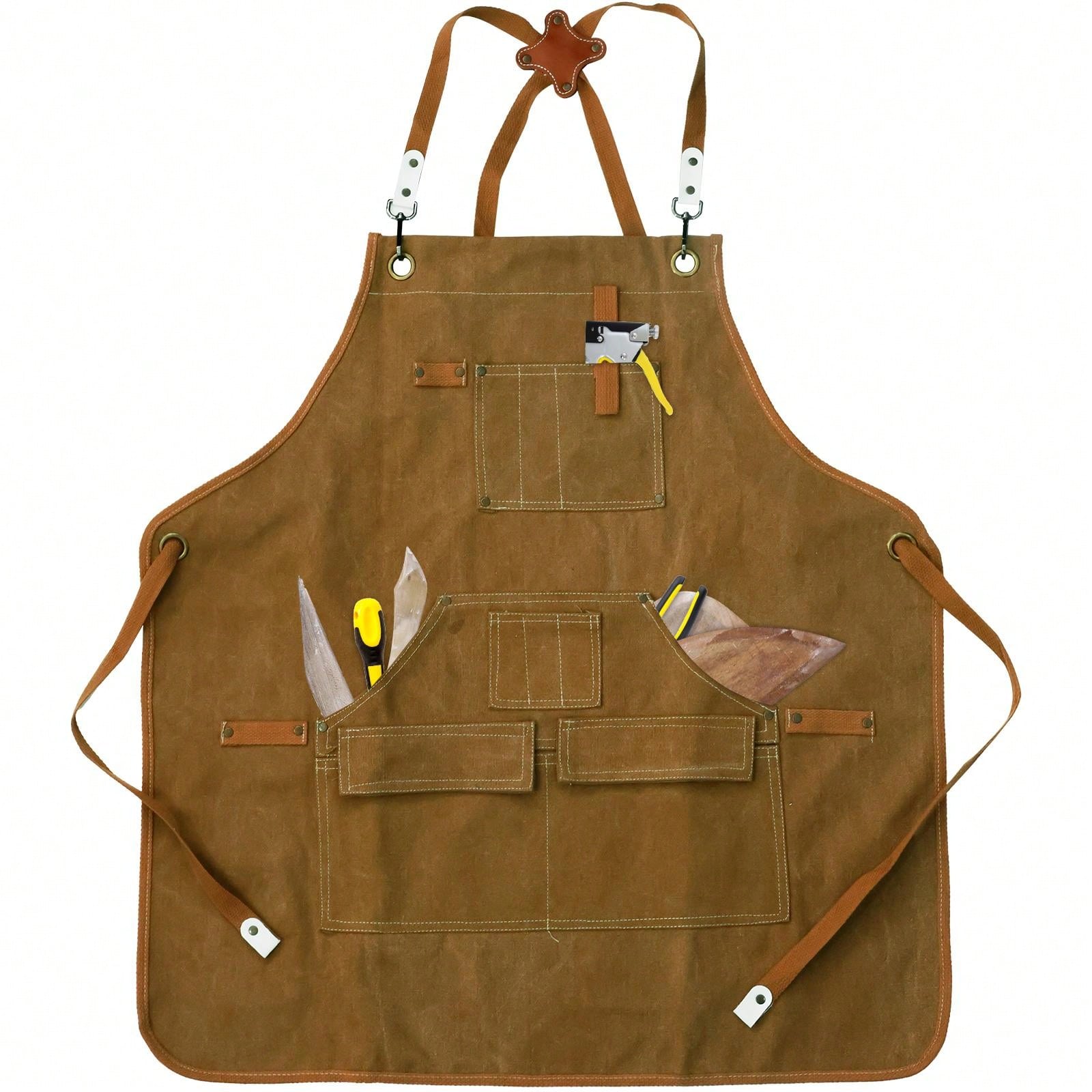 Woodworking Apron With 10 Tool Pockets Heavy Duty Work Apron Waterproof Canvas Workshop Tool ...