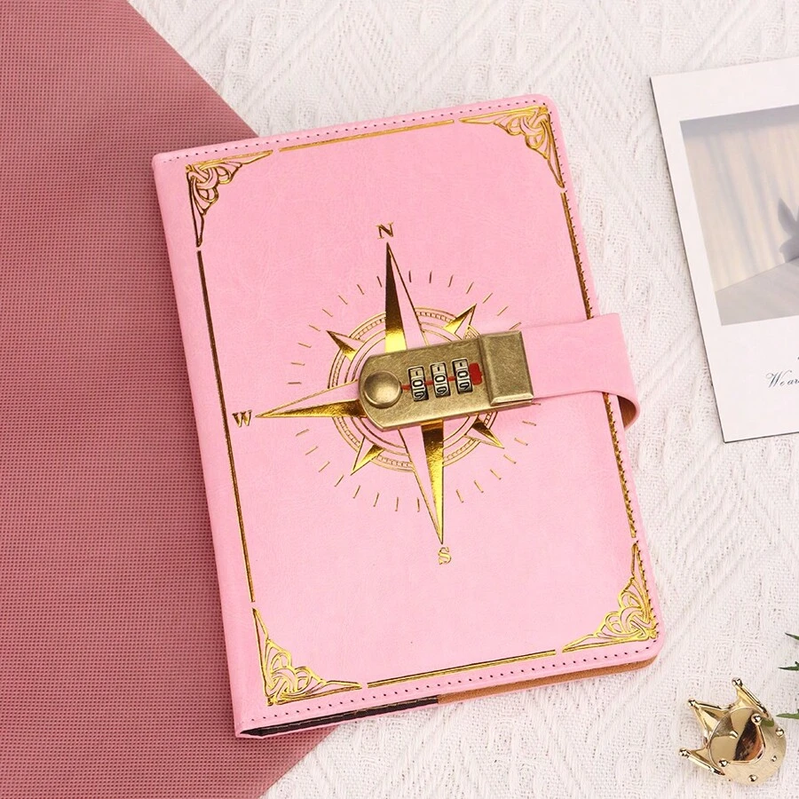 1pc Password Notebook With Compass Design, Durable And Thick Journal ...