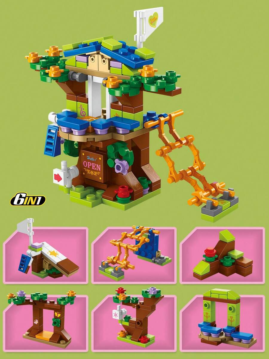 1pc Children's Fairy Tale Tree House Building Blocks Toy Set, Puzzle ...