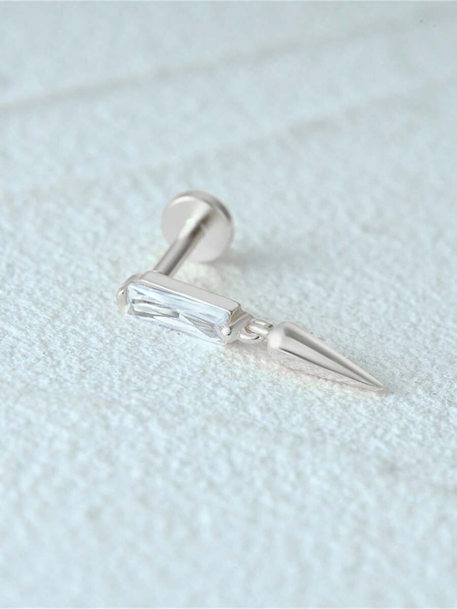 1PC 925 Sterling Silver Dainty Tiny Stud Earrings For Men Women ...