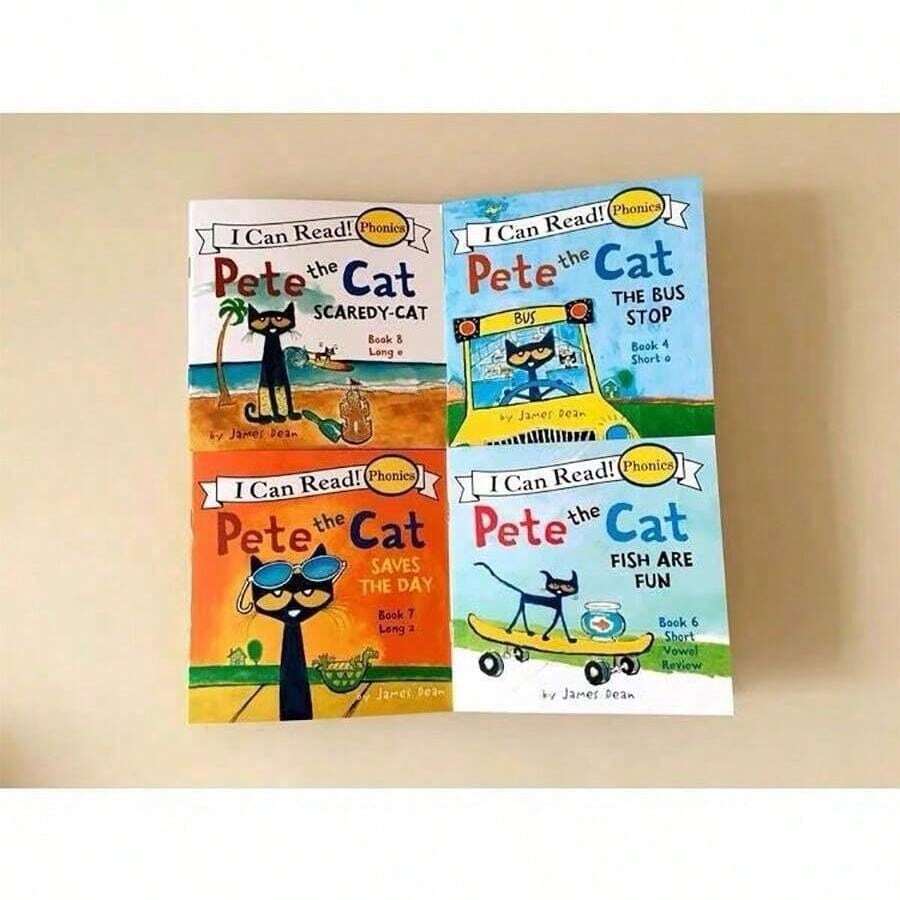 12 Piezas Libros Pete The Cat I Can Read, Aprendizaje De La Fonética En ...