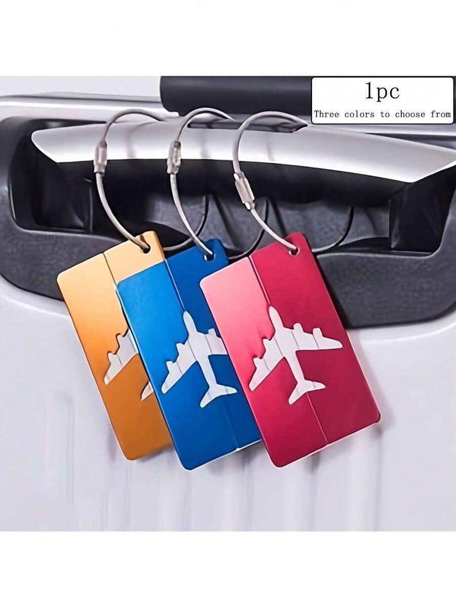 1pc Colorful Aluminium Luggage Tags With Name ID Cards, Stainless Steel ...