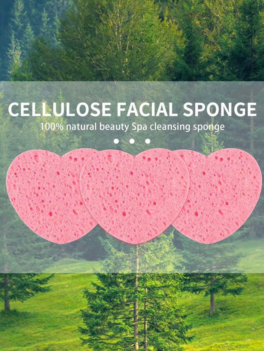 20pcs Natural Facial Cleansing Sponges, Beauty Spa Heart-Shaped ...