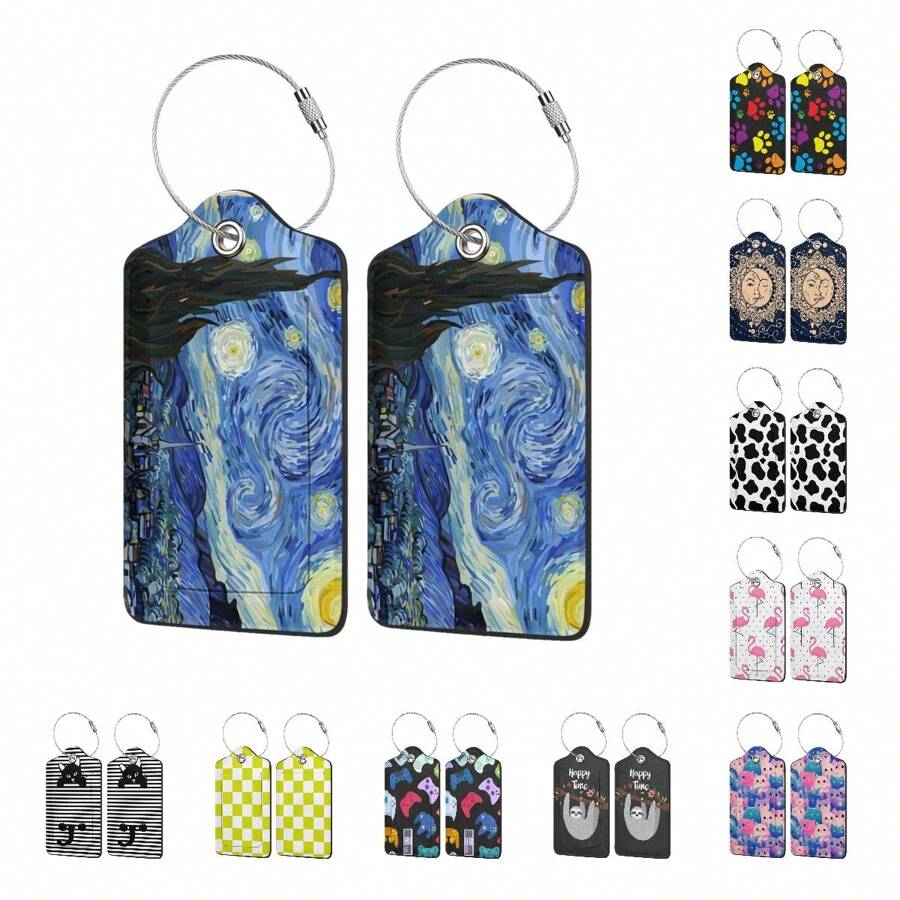 Leather & Stainless Steel Luggage Tag, Boarding Pass Travel Baggage ...