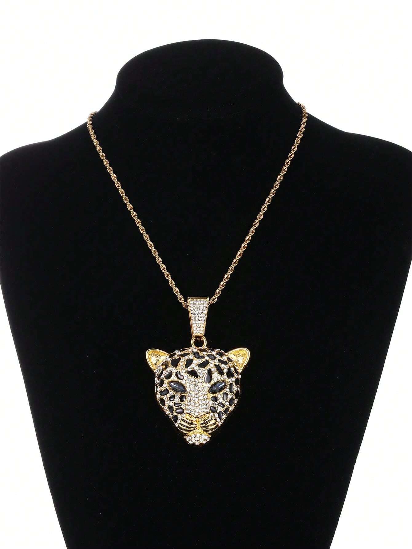 1pc Personalized Leopard Head Pendant Necklace, Symbolizing Speed And ...