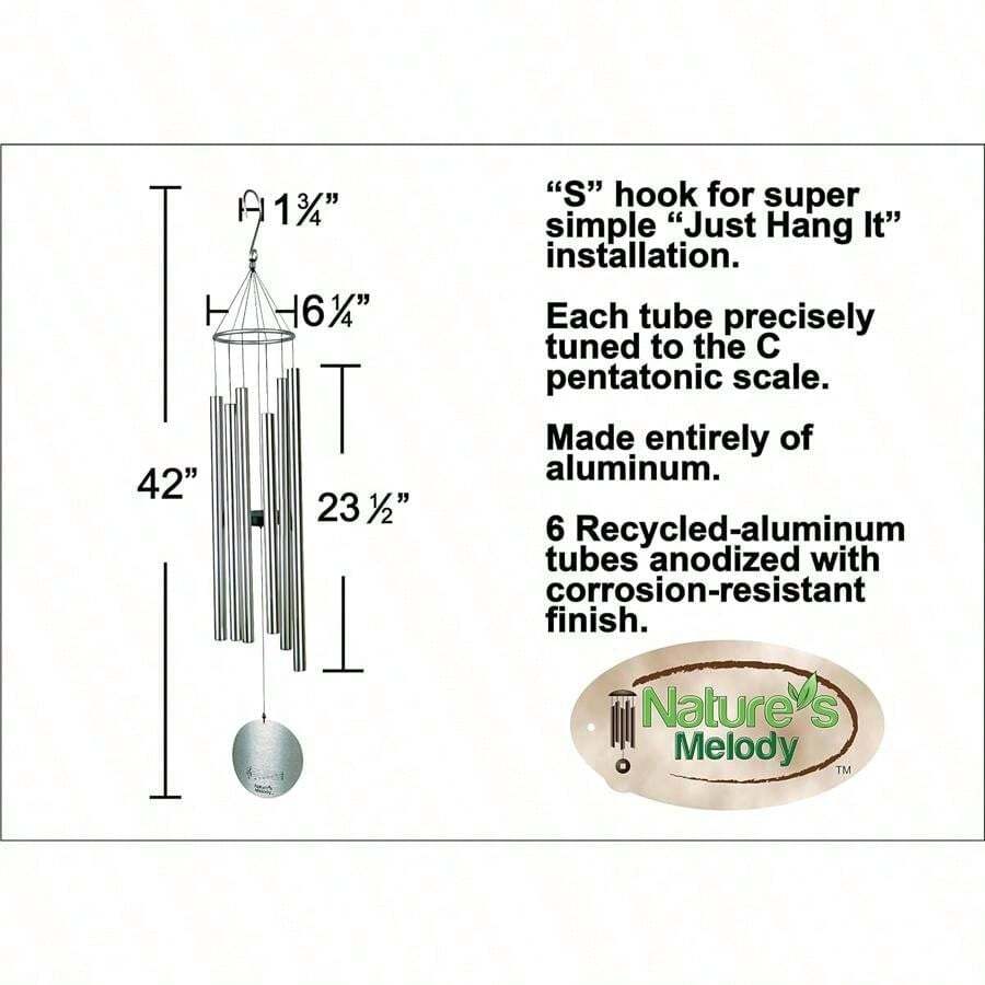 Nature's Melody Aureole Tunes Wind Chimes - 6-Tube, C Pentatonic Scale ...