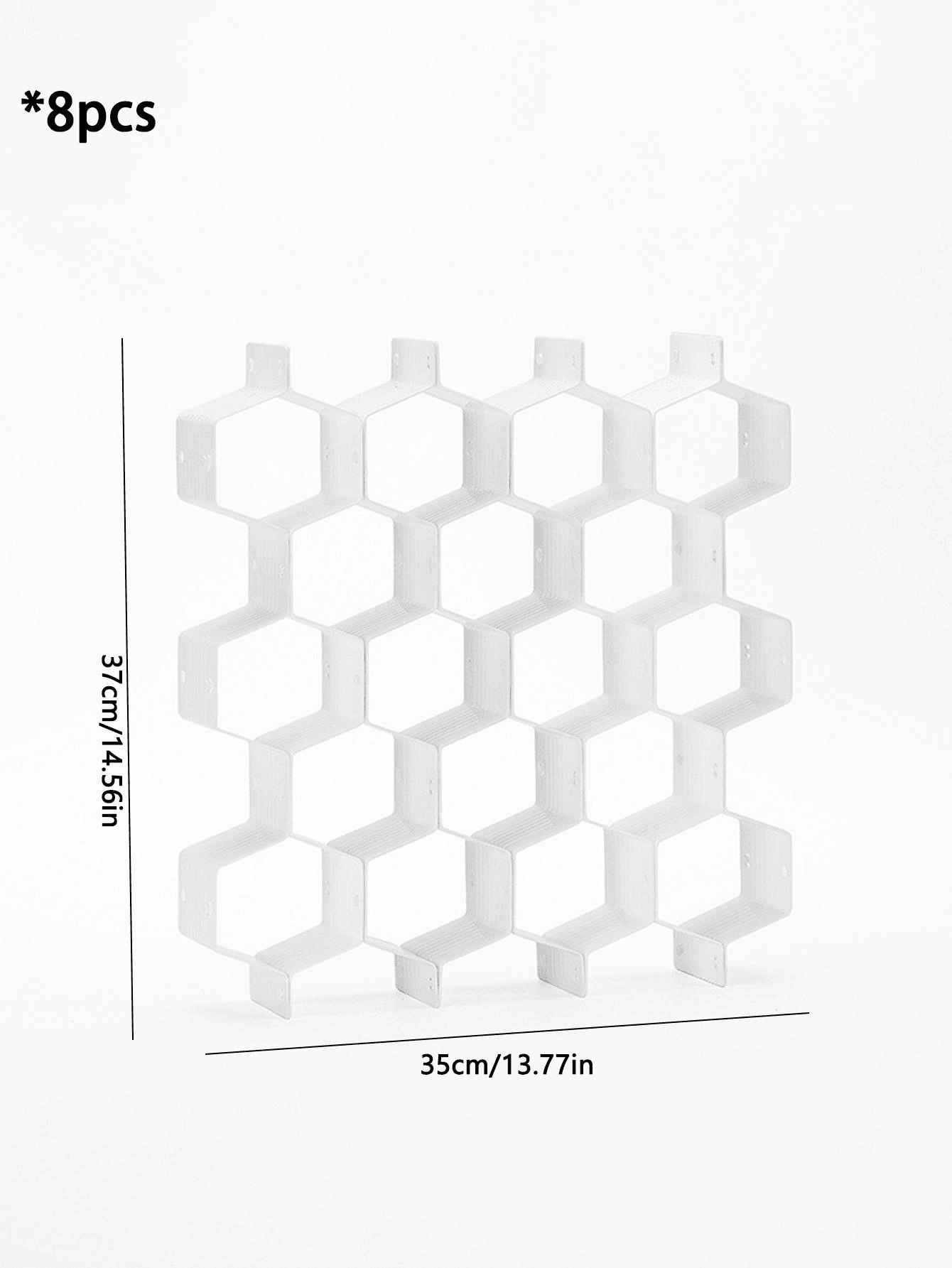 1 Set Of 8 Plastic Honeycomb Diy Drawer Dividers, Storage Box ...