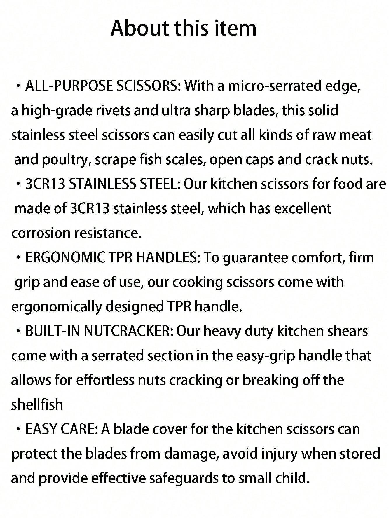 1pc Black Stainless Steel Scissor And Panda Shaped Scissor Kit For Food ...