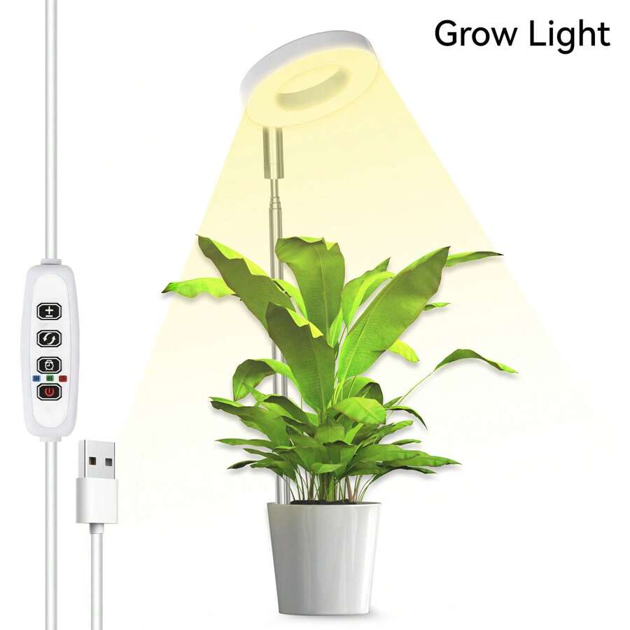 5W LED Grow Light With 3 Modes USB Timmer, Full Spectrum Of Indoor ...