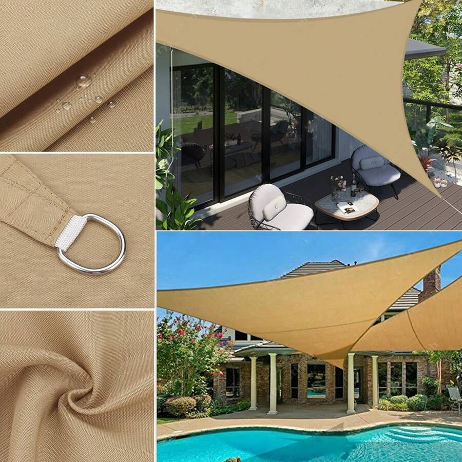 Heavy Duty Waterproof Outdoor Shade Sail Patio Suncreen Awning Garden ...