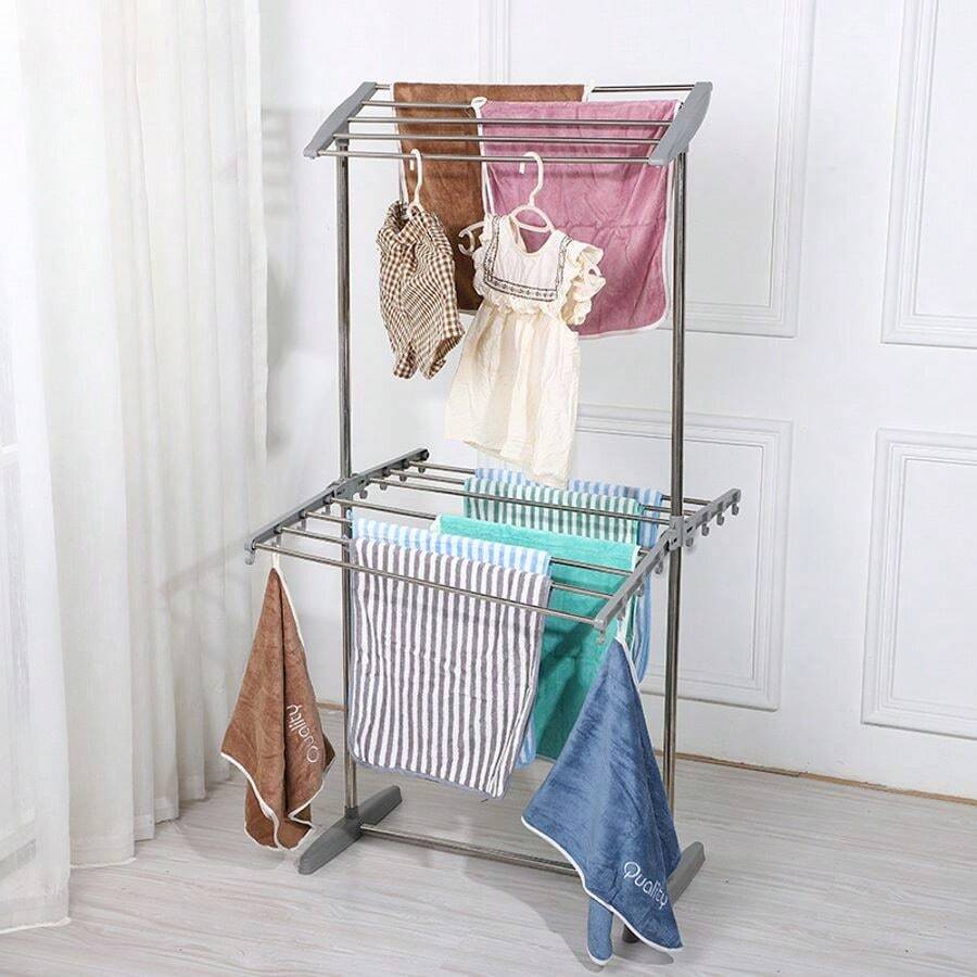 CLOTHES AIR RACK, 3 Tier Clothes Drying Rack, Towel Rack, Free Standing ...