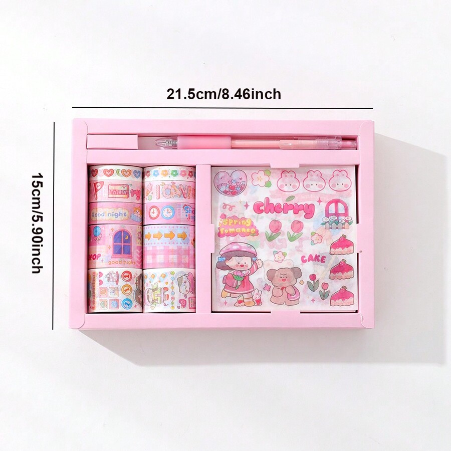 1 Pc Sticker Gift Box Set Sticker Tape Gift Box Set Girl Cut Scrapbook ...