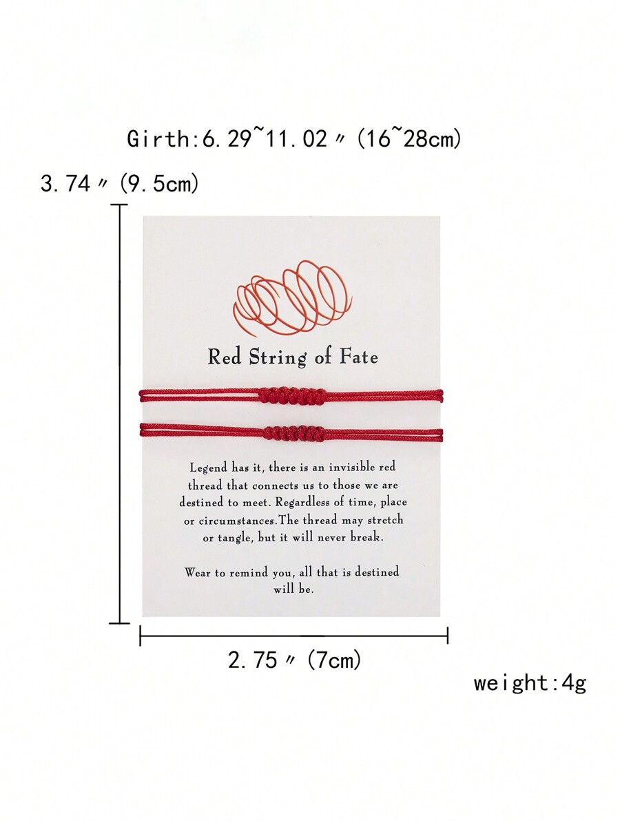 Pack Of Red String Of Fate Concentrating 7 Knots Friendship Bracelet ...