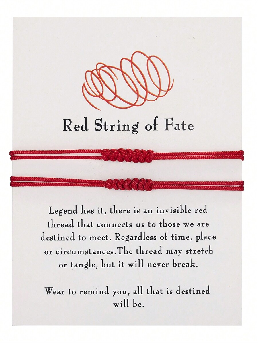 Pack Of Red String Of Fate Concentrating 7 Knots Friendship Bracelet ...