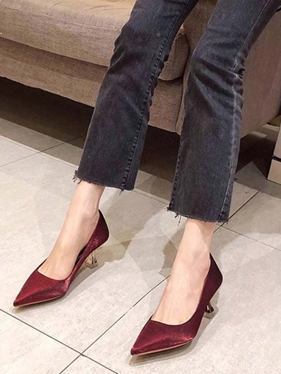 Women's French Style Pointy Toe Stiletto High Heels For Wedding Party ...