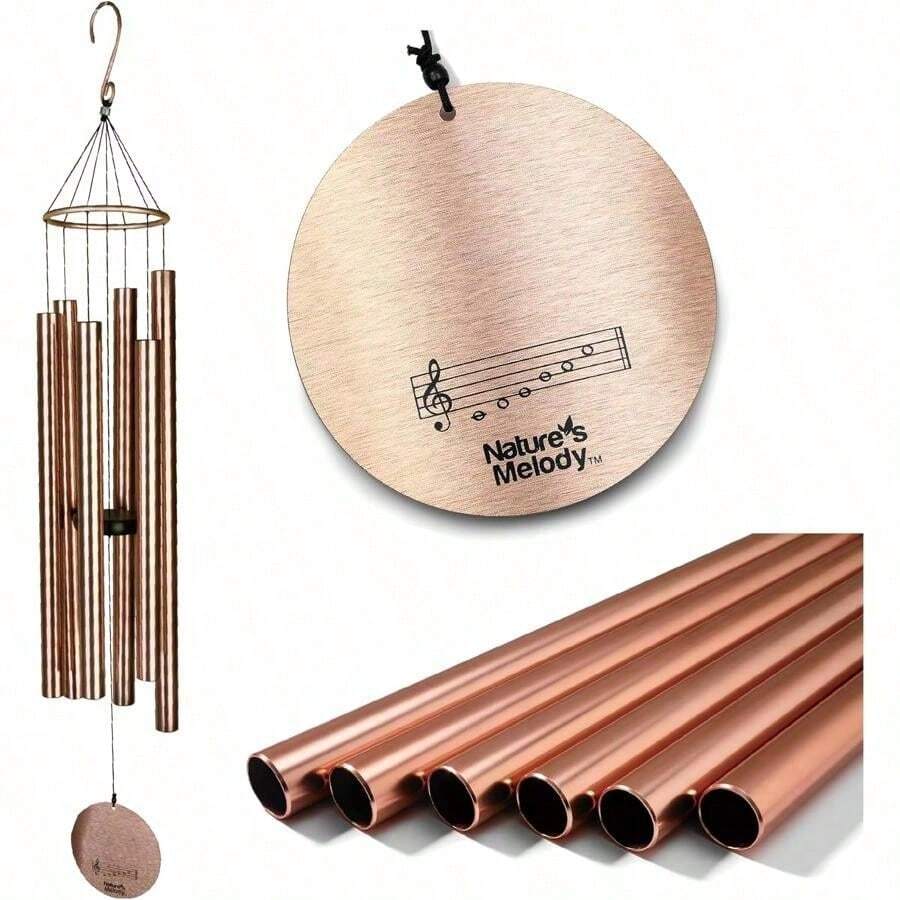 Nature's Melody Aureole Tunes Wind Chimes - 6-Tube, C Pentatonic Scale ...