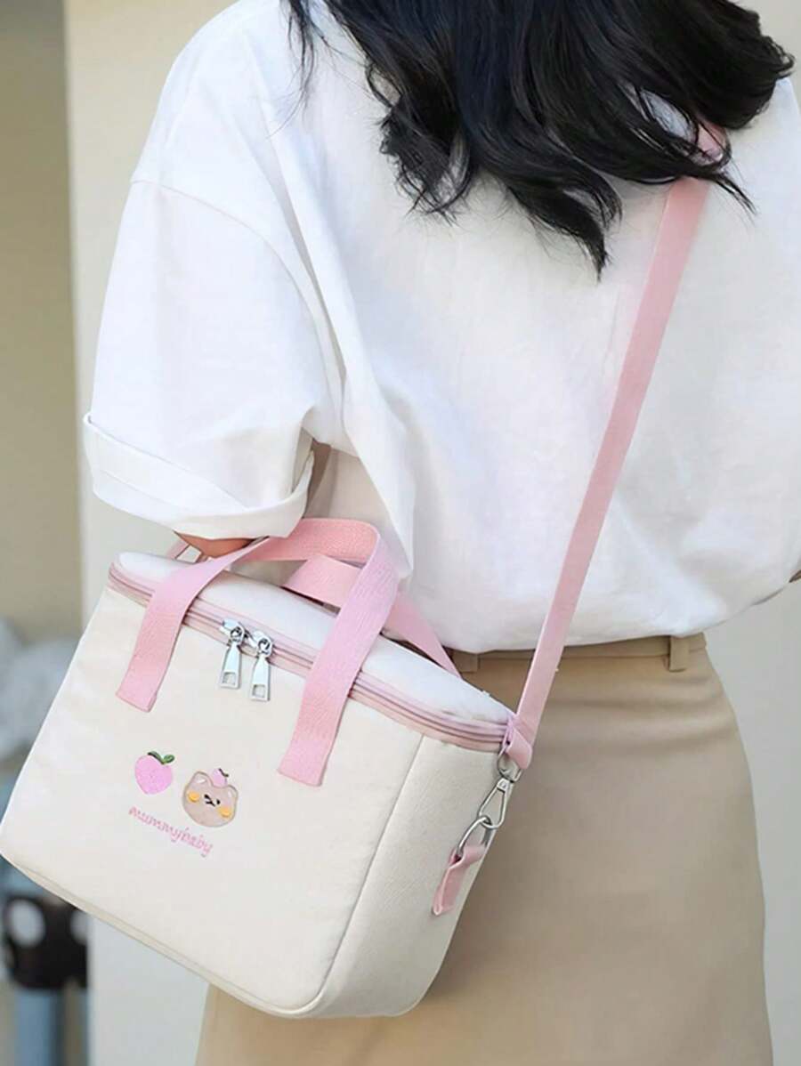 1pc Insulated Lunch Bag - Waterproof, Ice Pack, And Bento Tote Bag ...