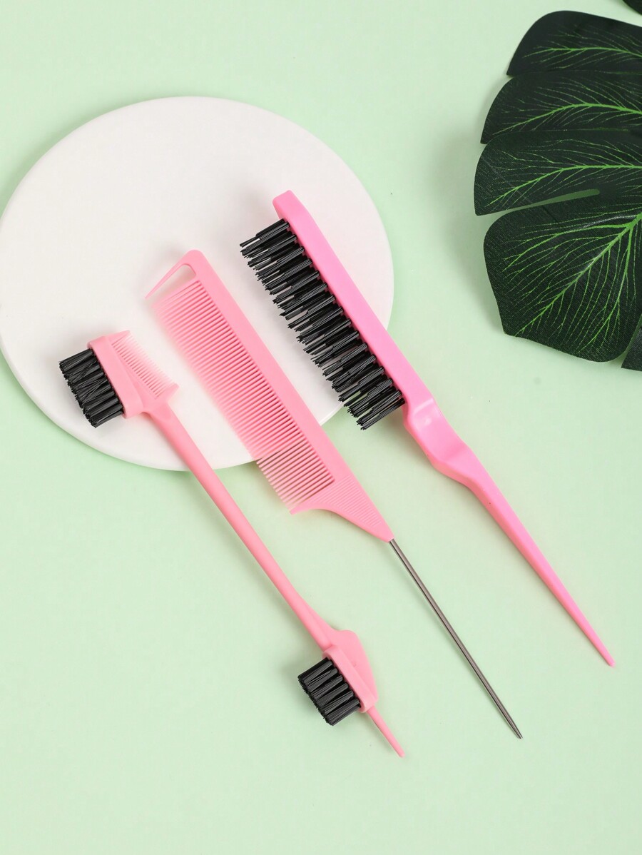 3 Pieces Hair Styling Comb Set Teasing Hair Brush Rat Tail Comb Edge ...