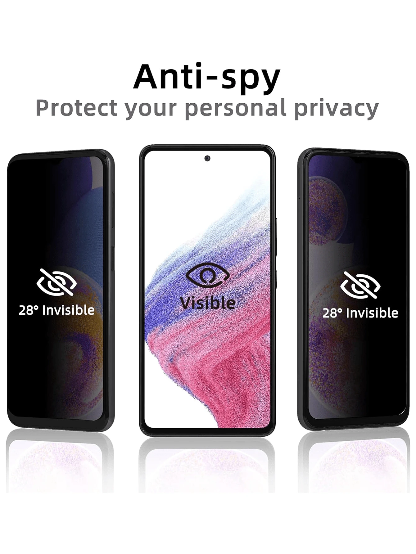 3pcs Anti-Spy Tempered Glass Screen Protector Compatible With Samsung Models: Galaxy A54/A15/S23 ...