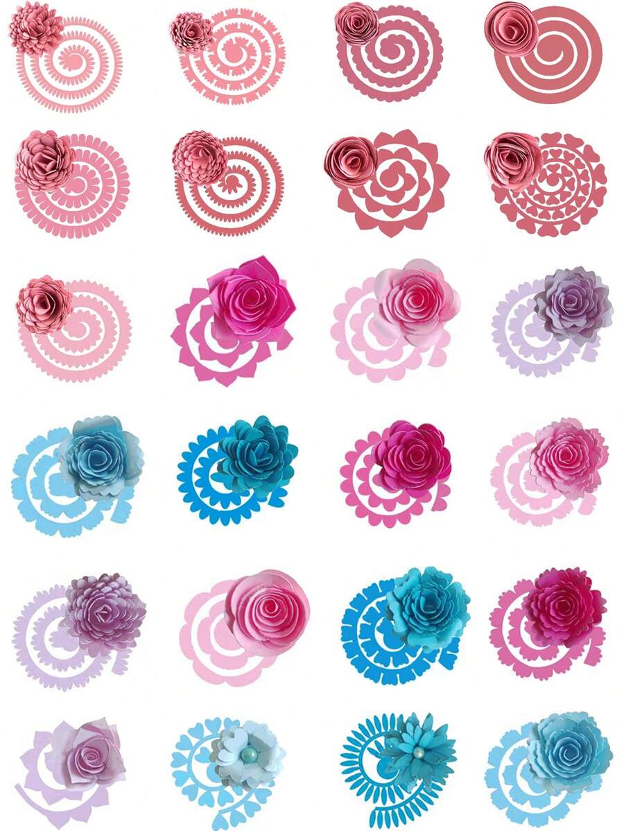 1 PC 3D Spiral Flower Garland Metal Cutting Dies For DIY Scrapbooking Album Decorative Crafts ...