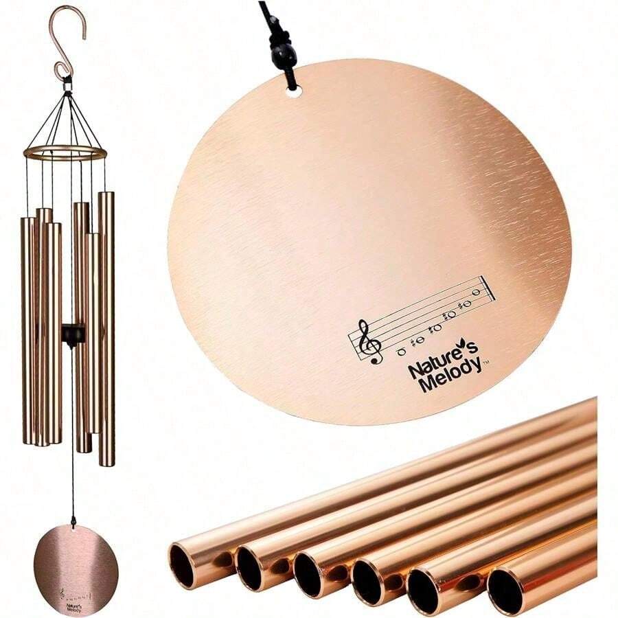 Nature's Melody Aureole Tunes Wind Chimes - 6-Tube, B Pentatonic Scale ...