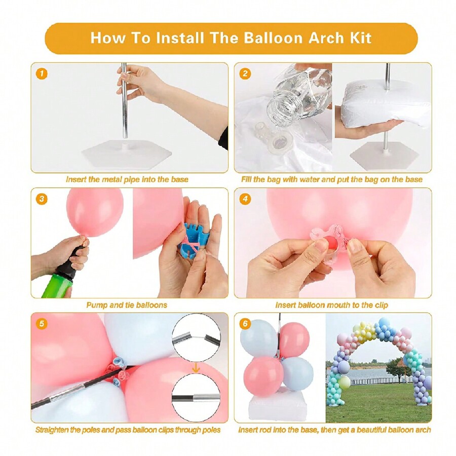 1Set Balloon Arch Kit, Height Width Adjustable Balloon Arch Stand ...