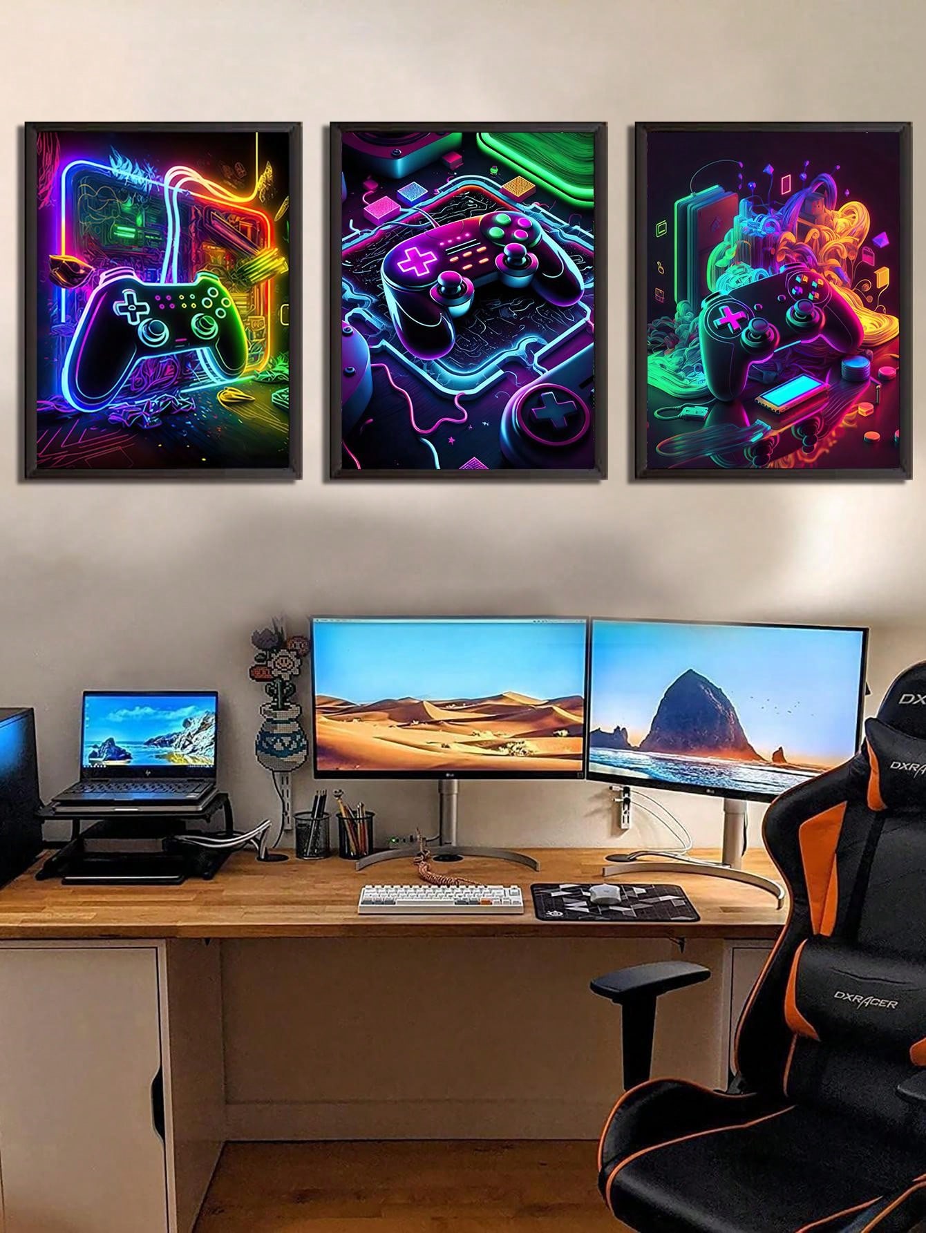 Set Of 3 Colorful Gamepad Wall Art Decor Posters For Bedroom, Living ...