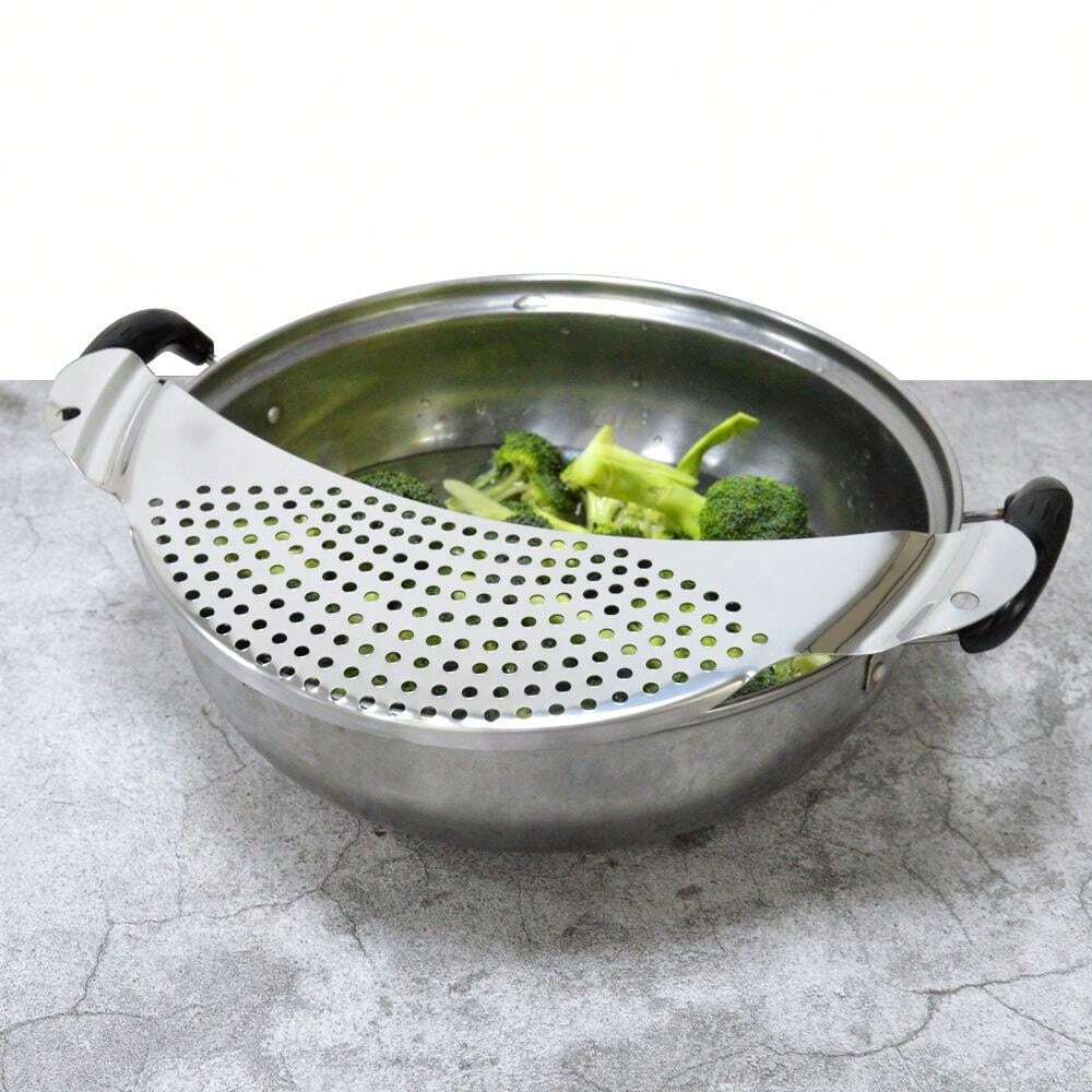 Stainless Steel Vegetables Basin Drainer, Half-Moon Shaped, Water ...