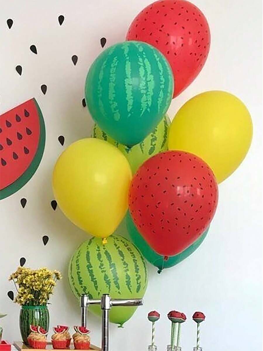 12pcs Summer Watermelon Series Latex Balloons | SHEIN USA