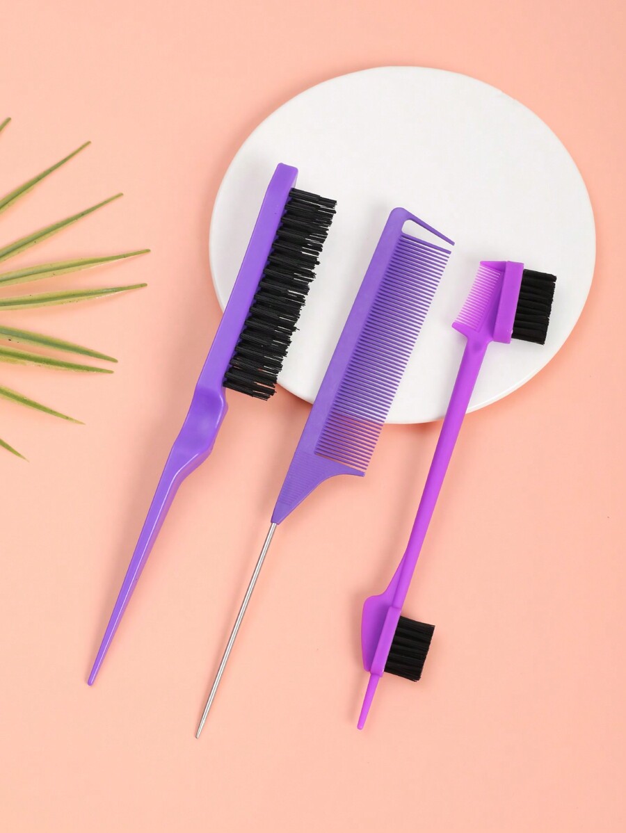 3 Pieces Hair Styling Comb Set Teasing Hair Brush Rat Tail Comb Edge ...