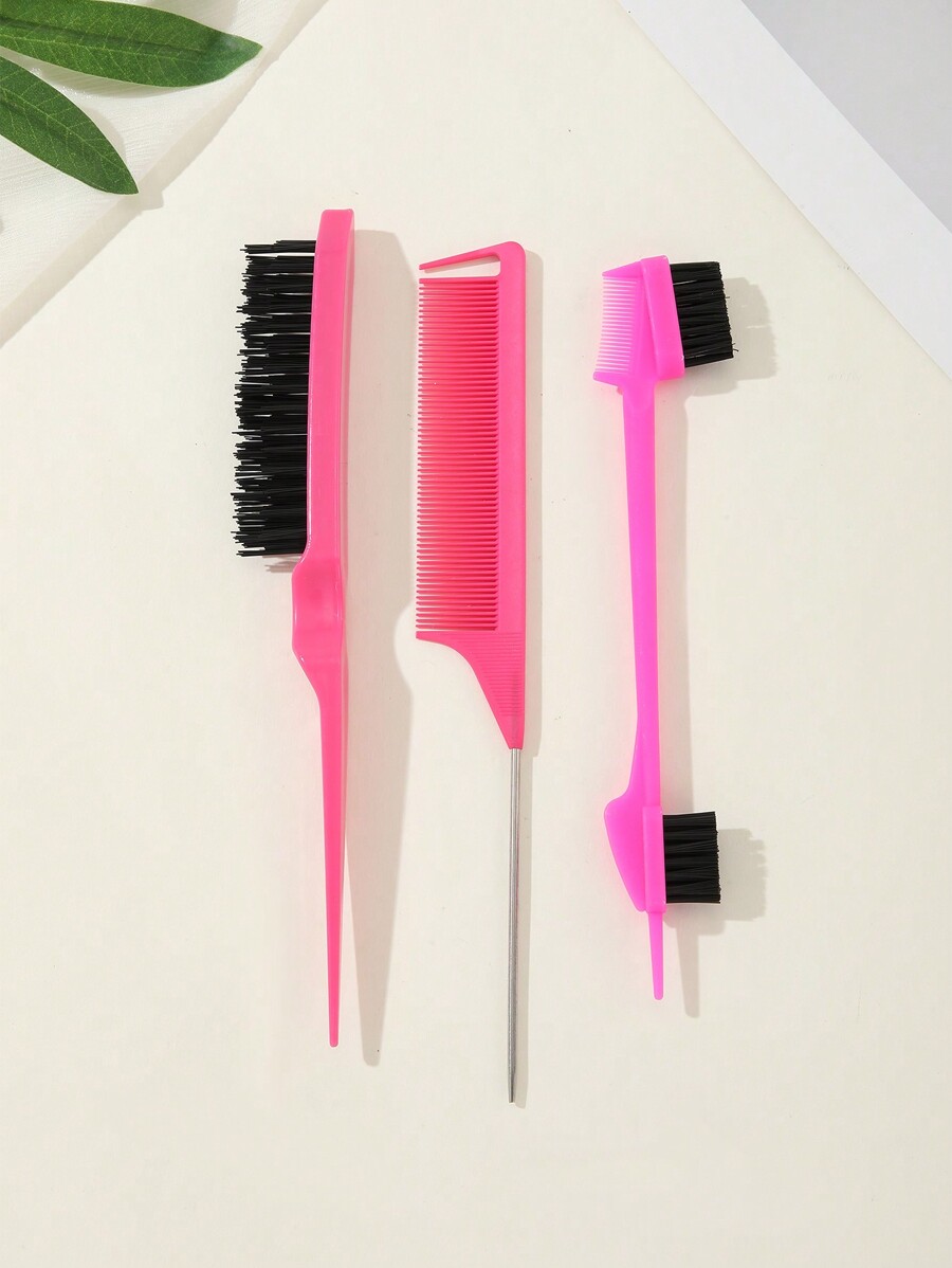 3 Pieces Hair Styling Comb Set Teasing Hair Brush Rat Tail Comb Edge ...