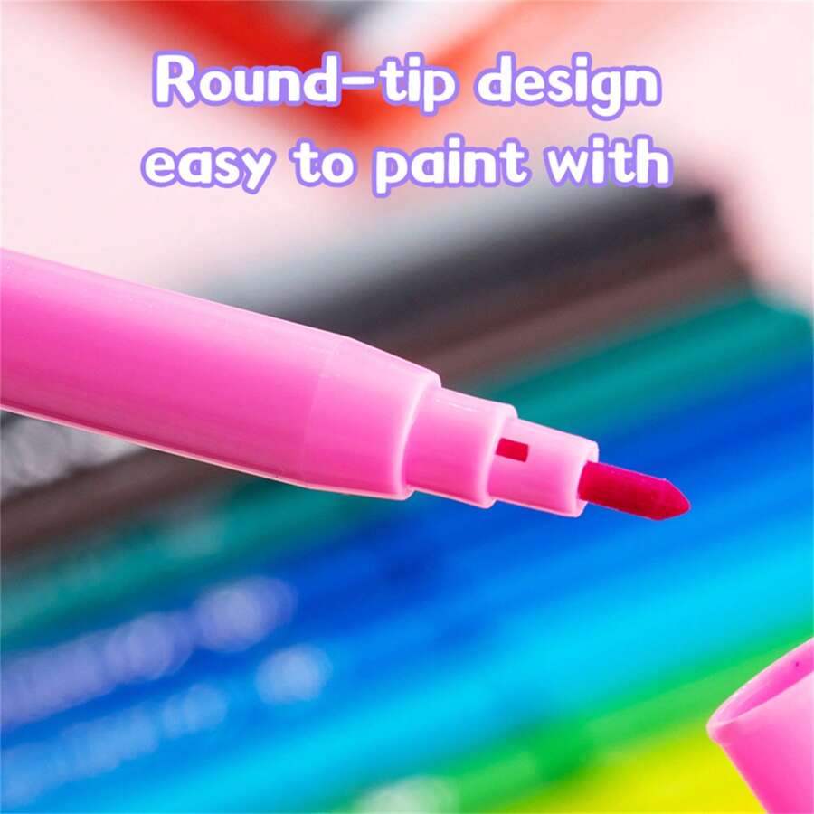 Deli 18 Colors Felt Pen Pure Color Felt Tip Pens Easy Coloring Fiber ...