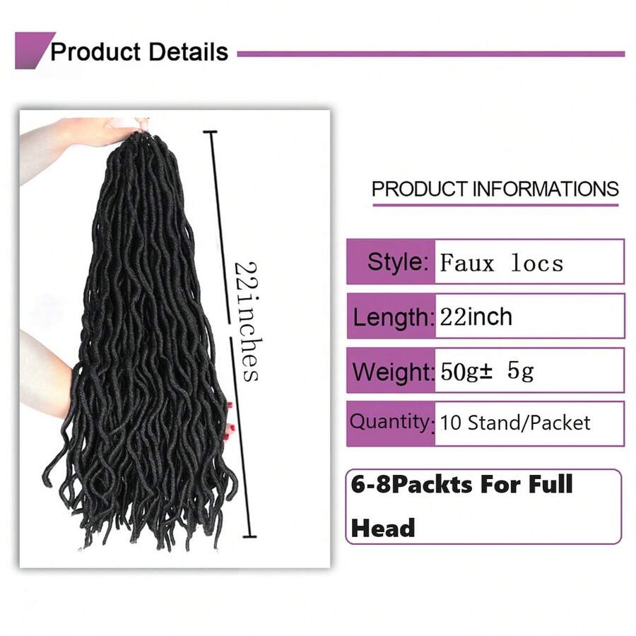 Synthetic Wavy Faux Locs Crochet Braids Hair Extensions 24 Inch Faux ...