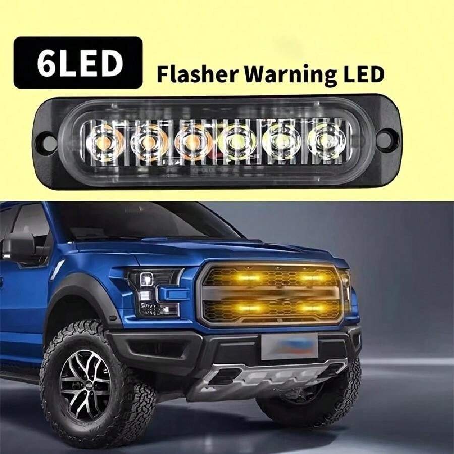 6 Led Flashing Light - 12-24v Side Marker Light For Trucks And Trailers - 2 X 6 Led Warning ...