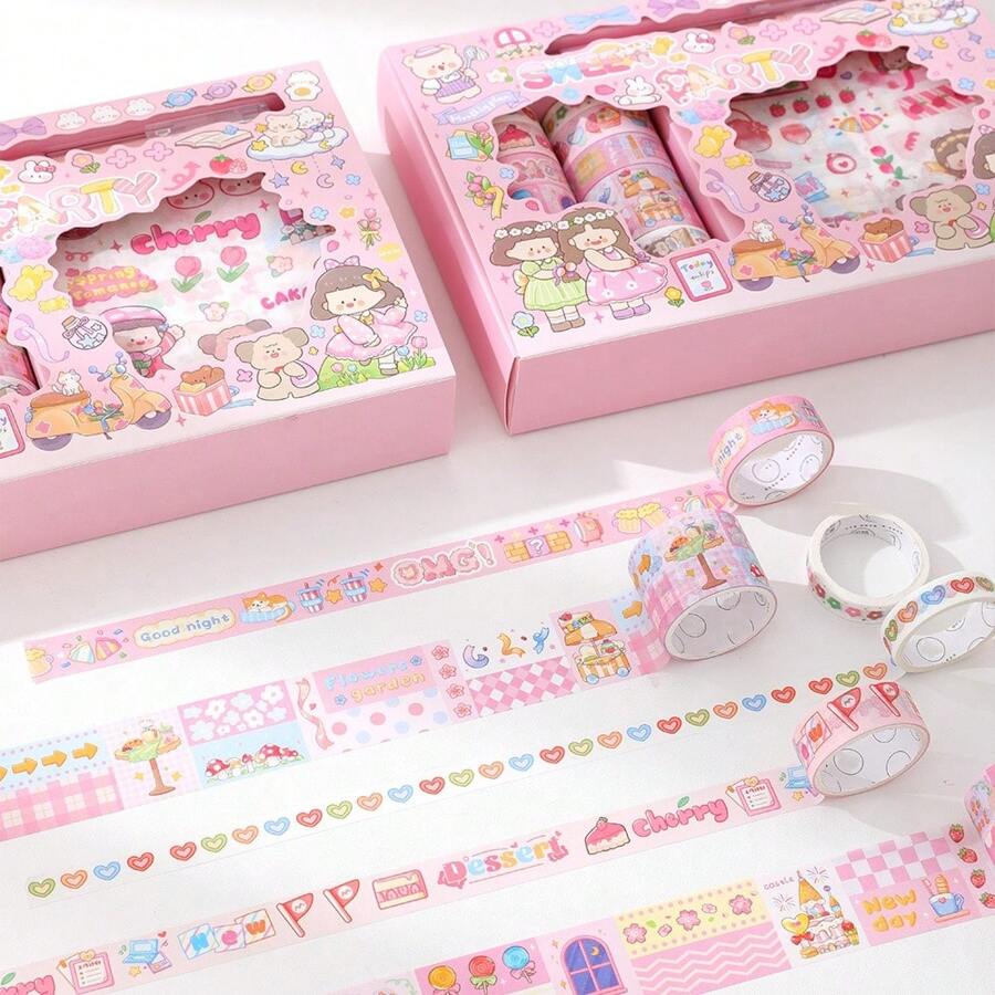 1 Pc Sticker Gift Box Set Sticker Tape Gift Box Set Girl Cut Scrapbook ...