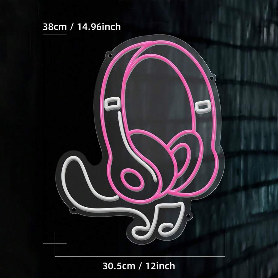 Headphone Neon Sign Wall Decor, Music Studio Led Neon Light, Teen Room ...