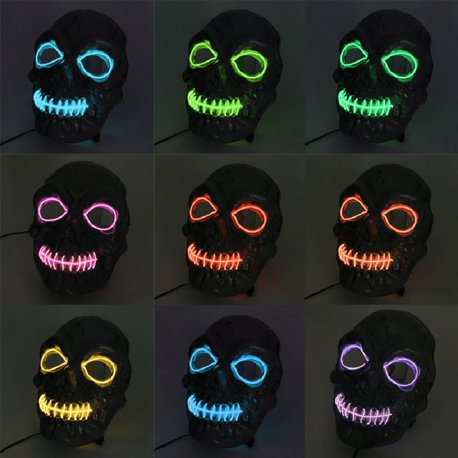 Eerie & Terrifying Round Eye Led Ghost Mask For Halloween & Easter ...