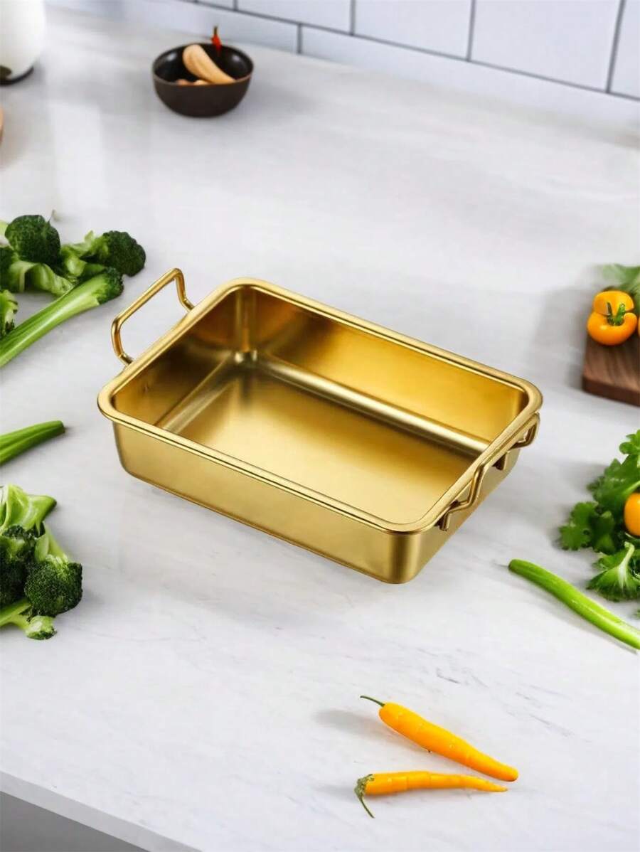 Golden Stainless Steel Snack Box With Handles, Multi-Functional ...