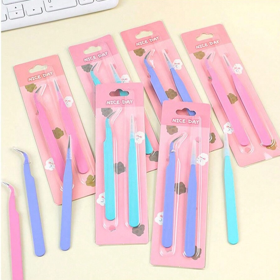 2pcs/Set Tweezers For Diy Bullet Journaling, Nail Art, School ...