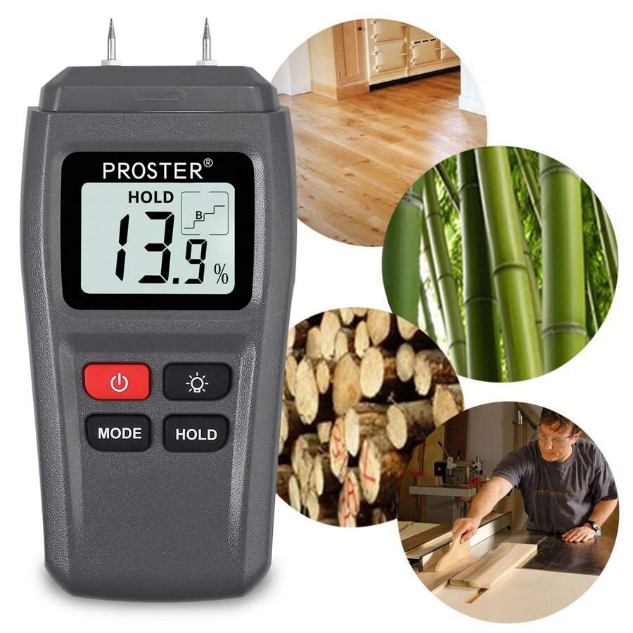 Digital Wood Moisture Meter Backlight LCD Damp Tester Dampness Meter ...