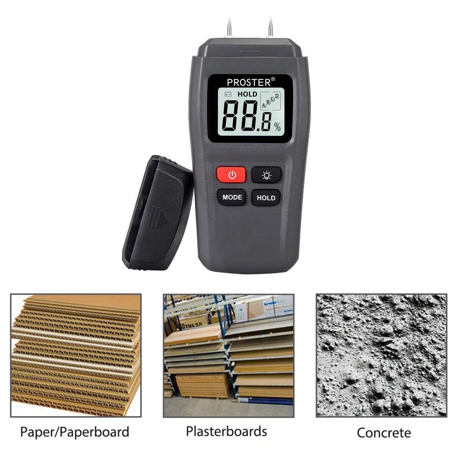 Digital Wood Moisture Meter Backlight LCD Damp Tester Dampness Meter ...